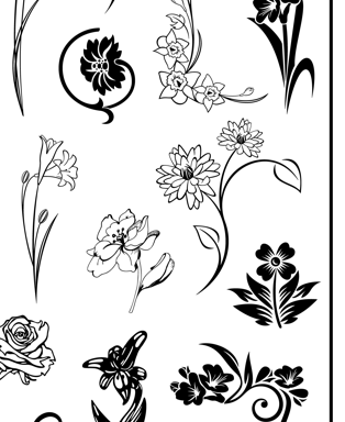 FLOWERS CLIPART-VINYL CUTTER PLOTTER IMAGES-EPS VECTOR CLIP ART ...